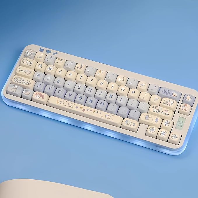 Amazon.com: Sumgsn Moa Profile PBT Keycaps, Cute Round Kawaii Keyboard ...
