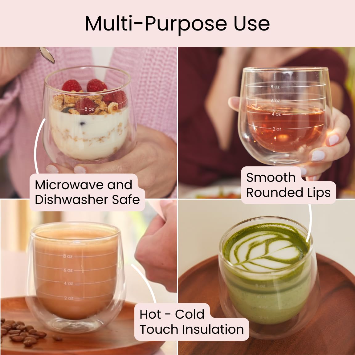 Snapklik.com : Uba Portion Control Wine Glasses - Built-in Measurements ...