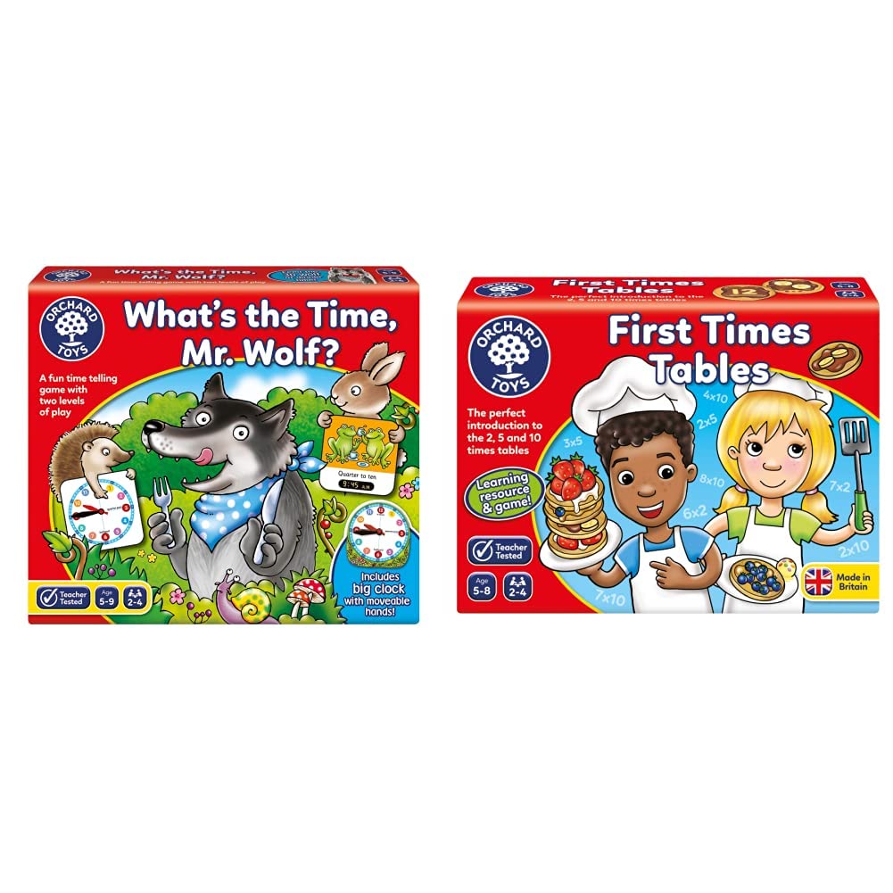 Buy Orchard Toys What's the Time, Mr Wolf Game & First Times Tables ...