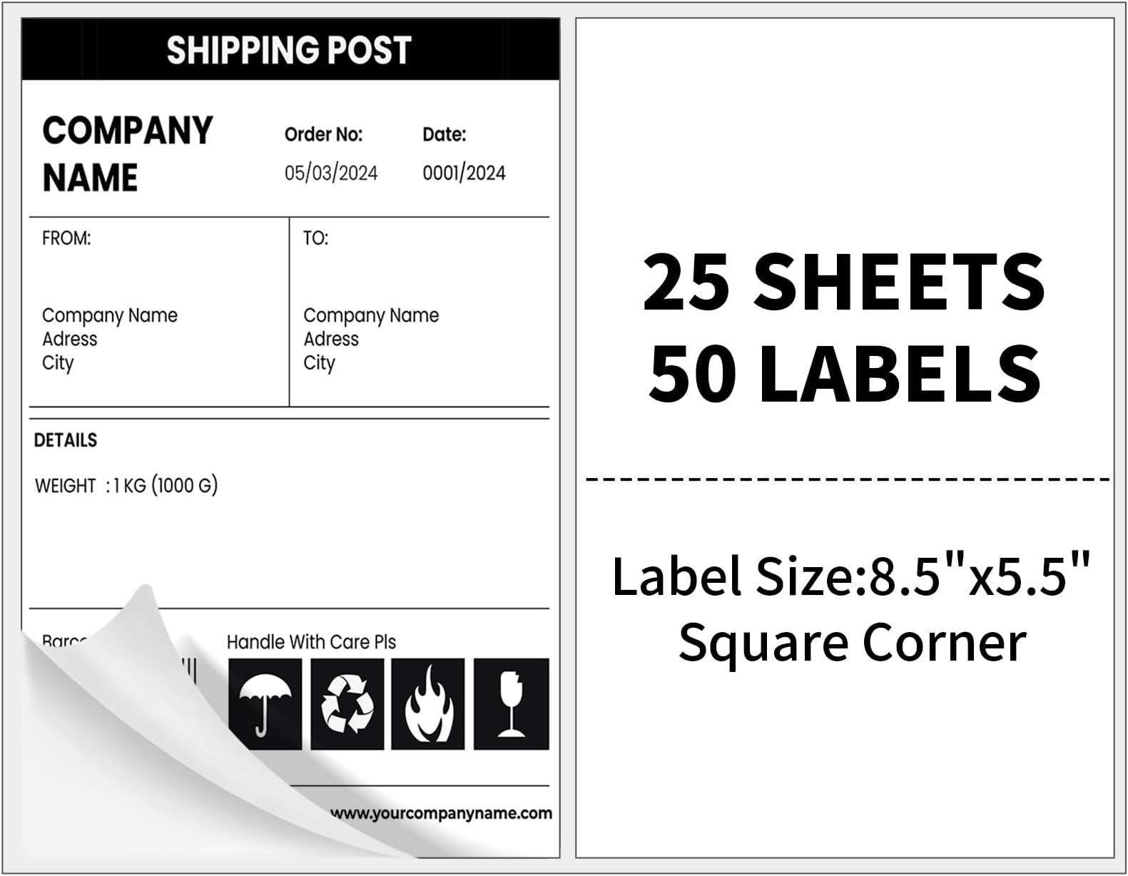 Amazon.com : Pro Office Shipping Labels for Printers - Premium 200 ...