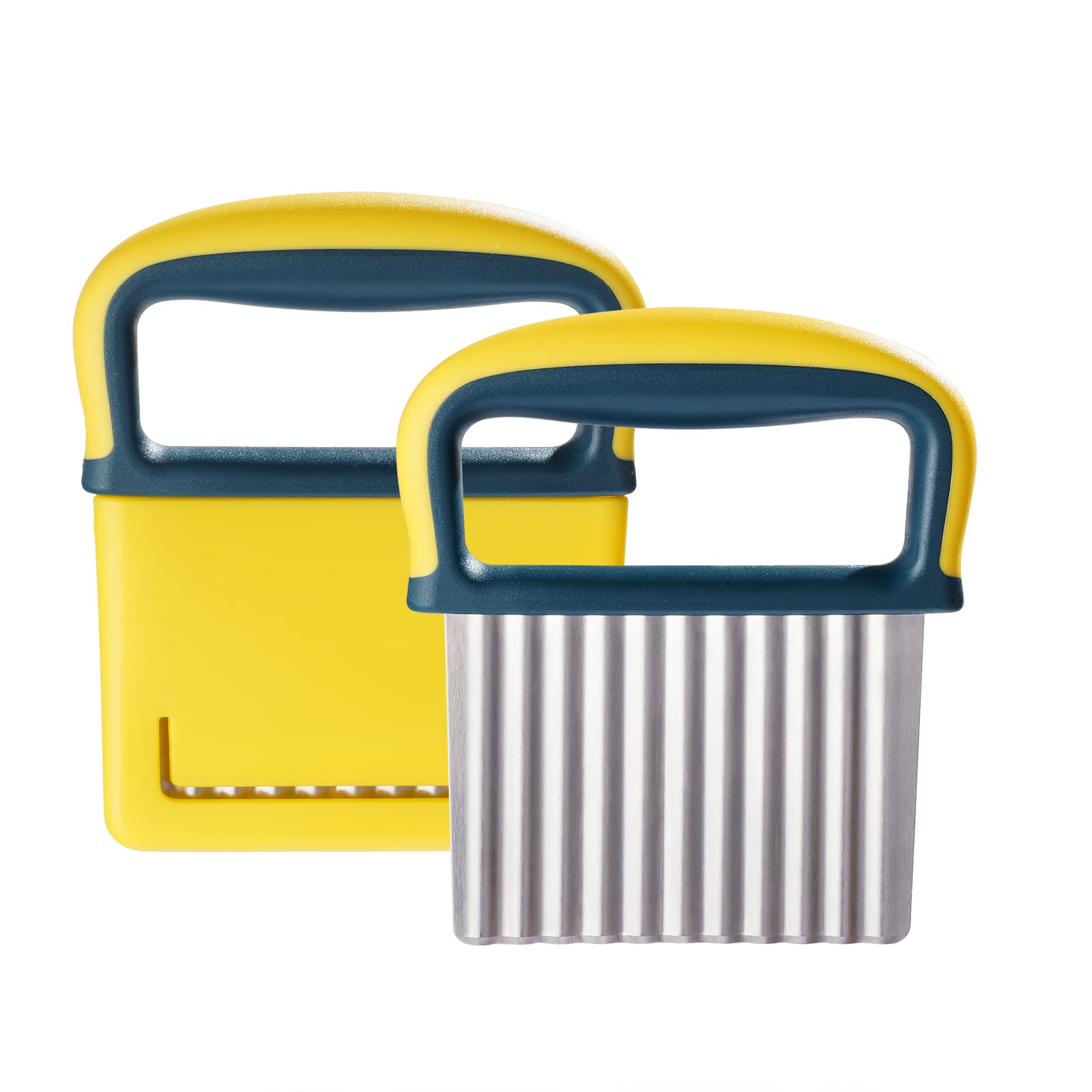 Snapklik.com : 2 Pcs Crinkle Cutter Knife, Potatoes Crinkle Fry Cut And ...