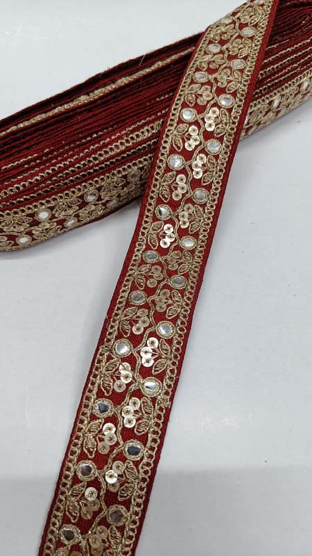 Deeps Creation 1.5 inch Wide Mirror Lace Border Embroidery Design Lace ...