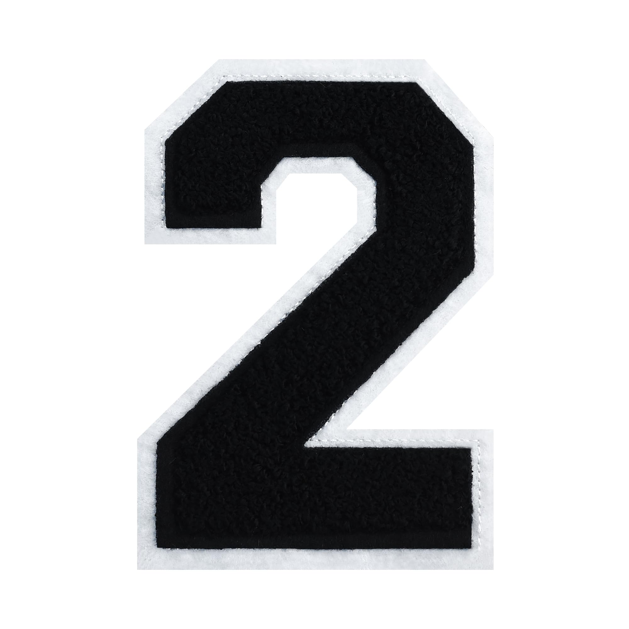 Amazon.com: 4-1/2" Iron on Number Patches Black Chenille Number Patch ...