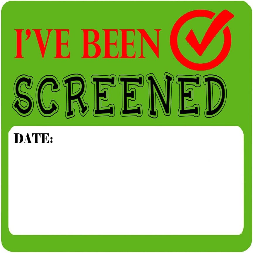 Amazon.com : I've Been Screened Stickers,1.5 Inch Green Screened Sticky ...