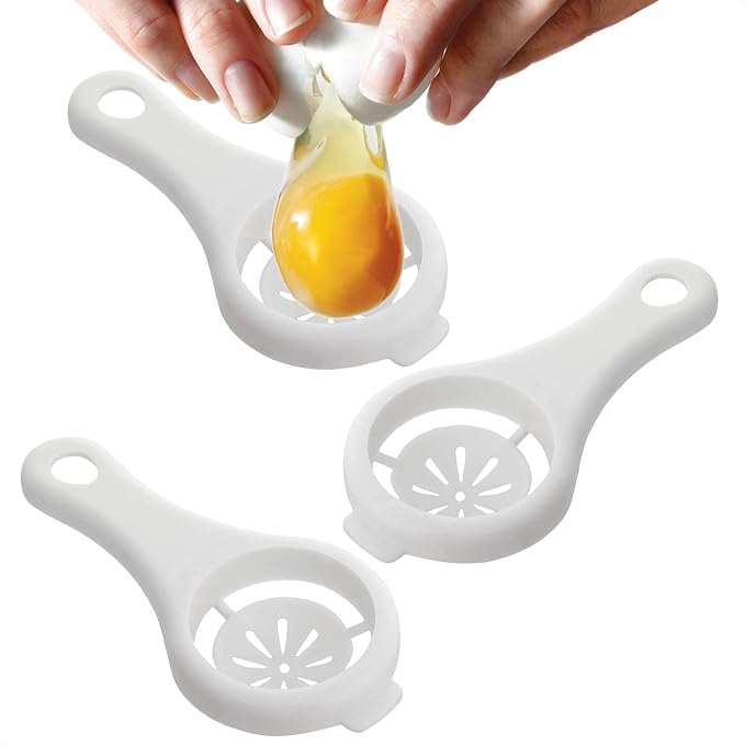 Amazon.com: 3 Pcs Egg Separator for Raw Eggs - Egg Yolk Separator Tool ...