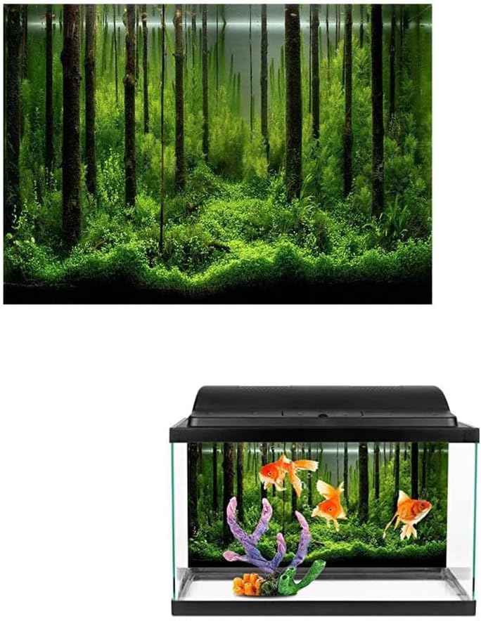 Forest Tank Aquarium Poster,PVC Fish Tank Background Adhesive ...
