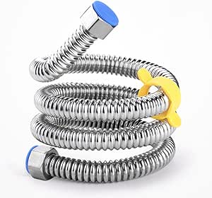 Veemoon Stainless Steel Flexible Water Line,2pcs Bellows 1/2 Inch Hot ...