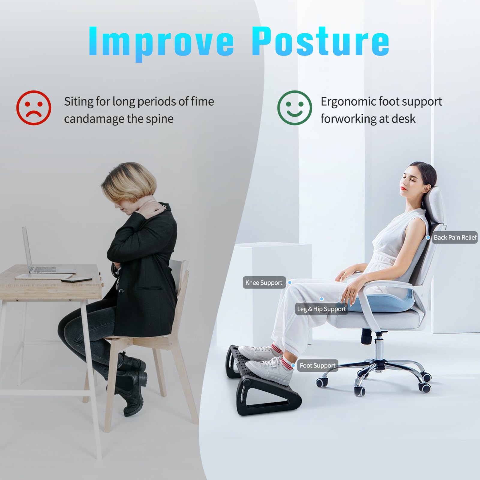 Snapklik.com : Foot Rest For Under Desk At Work, Foot Stools For Under ...