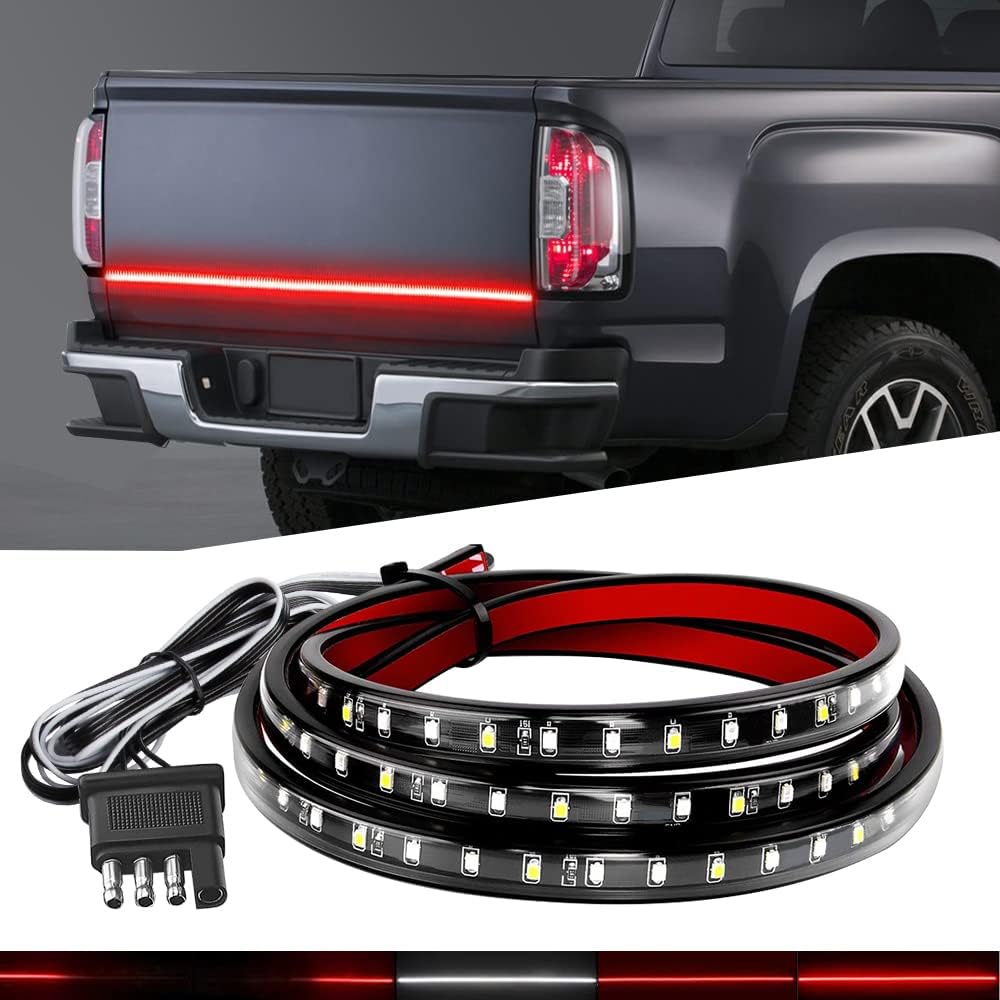 Amazon.com: Saihisday 60" 3-Row 432 LED Tailgate Strip Light Bar with 4 ...