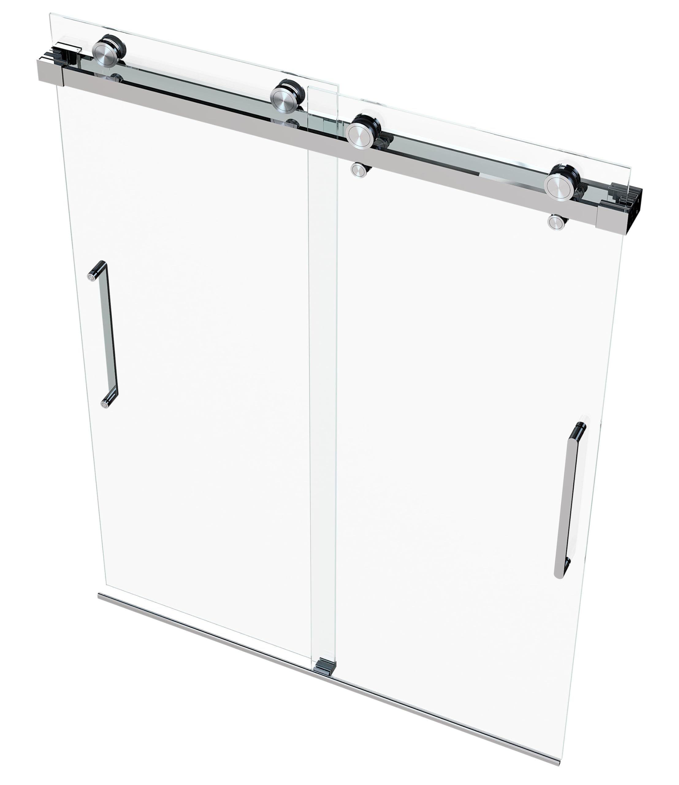 EUROTECH SHOWERS Windsor 56.5-60" W x 78" H Glass Twinglide Frameless ...
