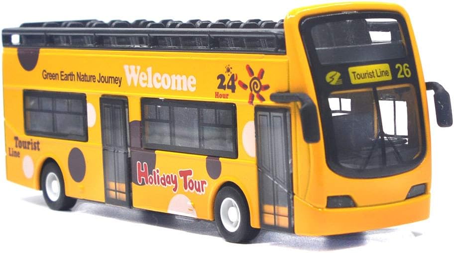 Amazon.com: Ailejia Bus Toy Sightseeing Double Decker City Bus Open Top ...