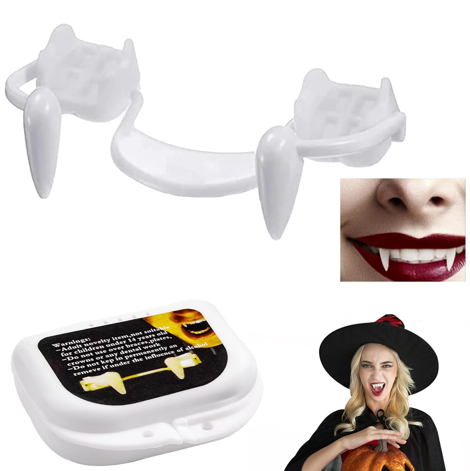 Vampire Teeth, Retractable Vampire Fangs Halloween Vampire Teeth Fake ...