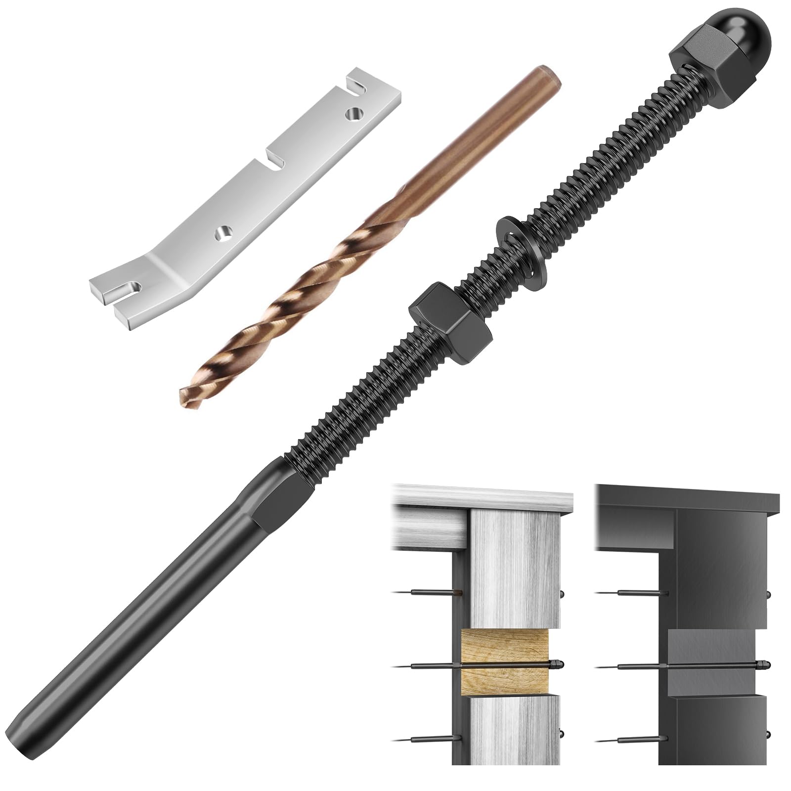 Snapklik.com : CKE Black 1/8" Cable Railing Swage Threaded Stud Tension ...