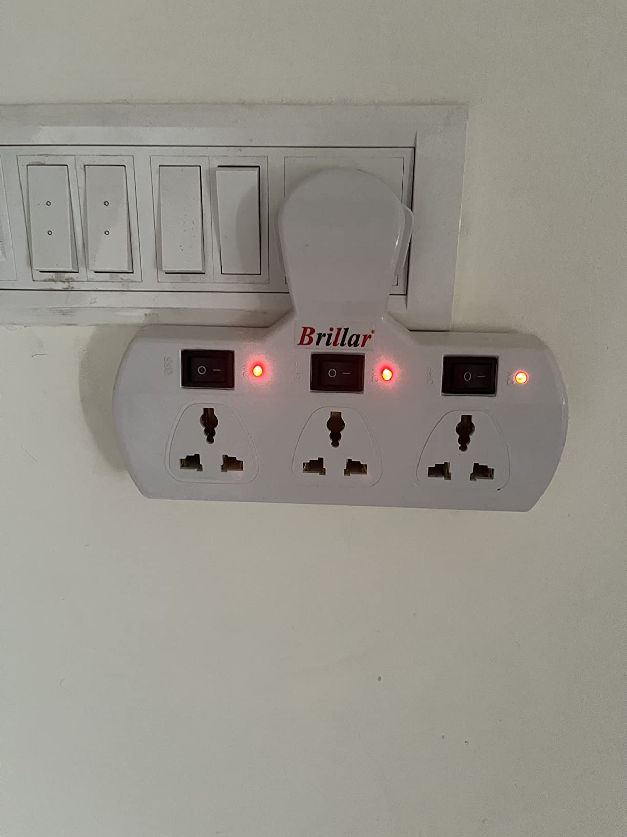 Brillar Multiplug Extension Board With 3 Sockets, Individual Switches ...