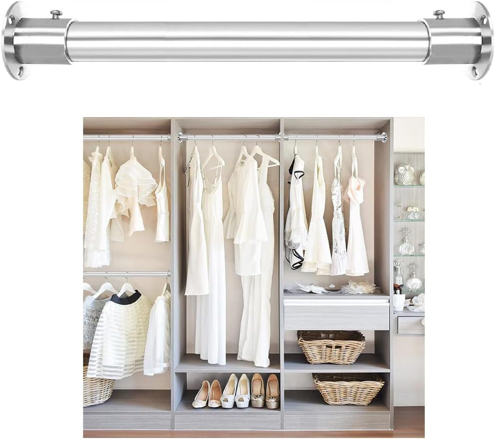 Amazon.com: 39"Closet Rod, (1-1/4") Dia32mm.304 stainless steel heavy ...