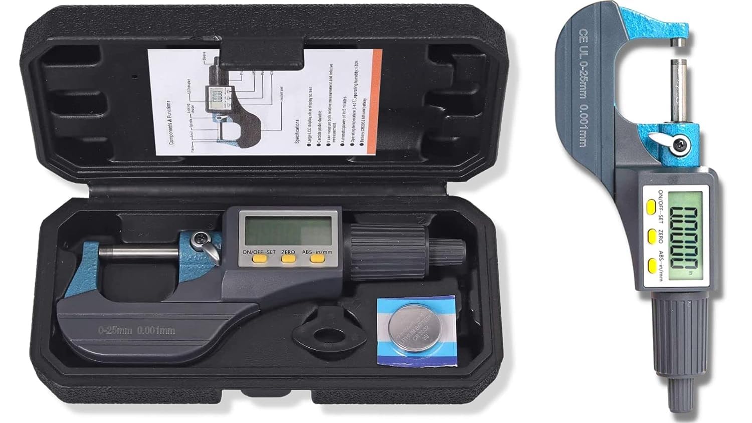 MAVOTANK Digital Outside Micrometer Electronic Micrometer Gauge 0.25 Mm ...