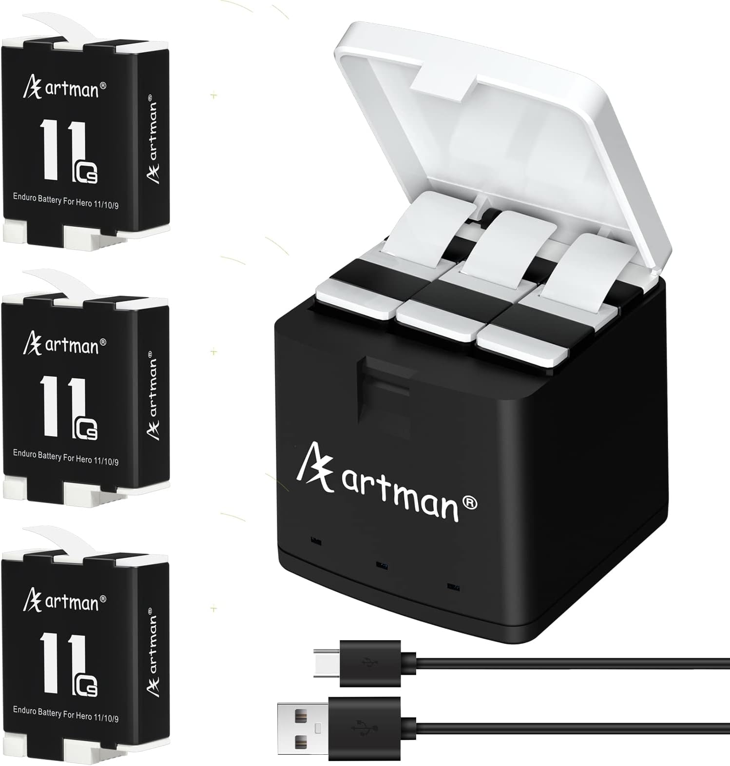 Amazon.com: Upgrade 3-Pack Hero 10 12 11 Batteries for GoPro Hero 12 11 ...