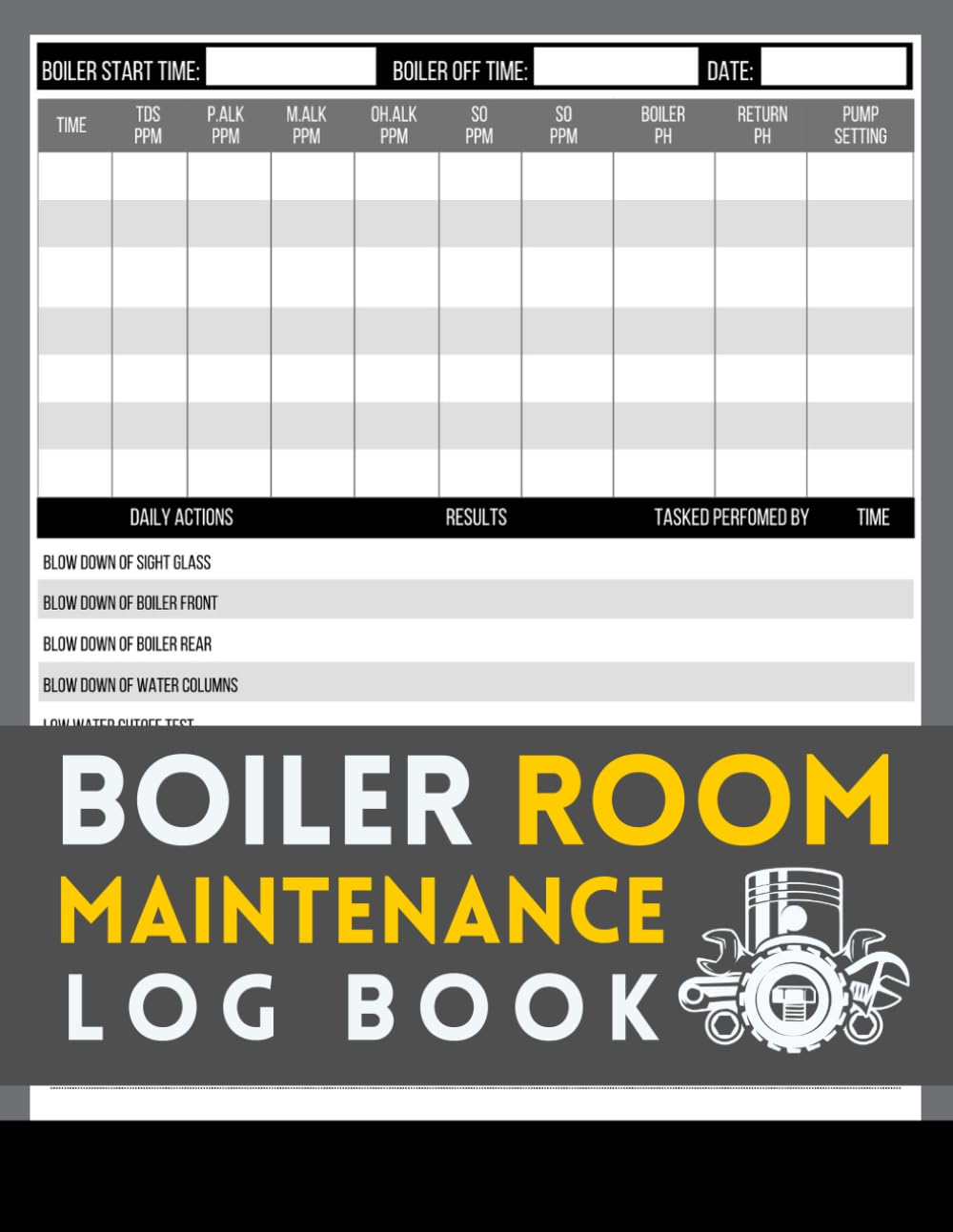 Boiler Room Maintenance Log Book: Cute Record book for Boiler Techs and ...