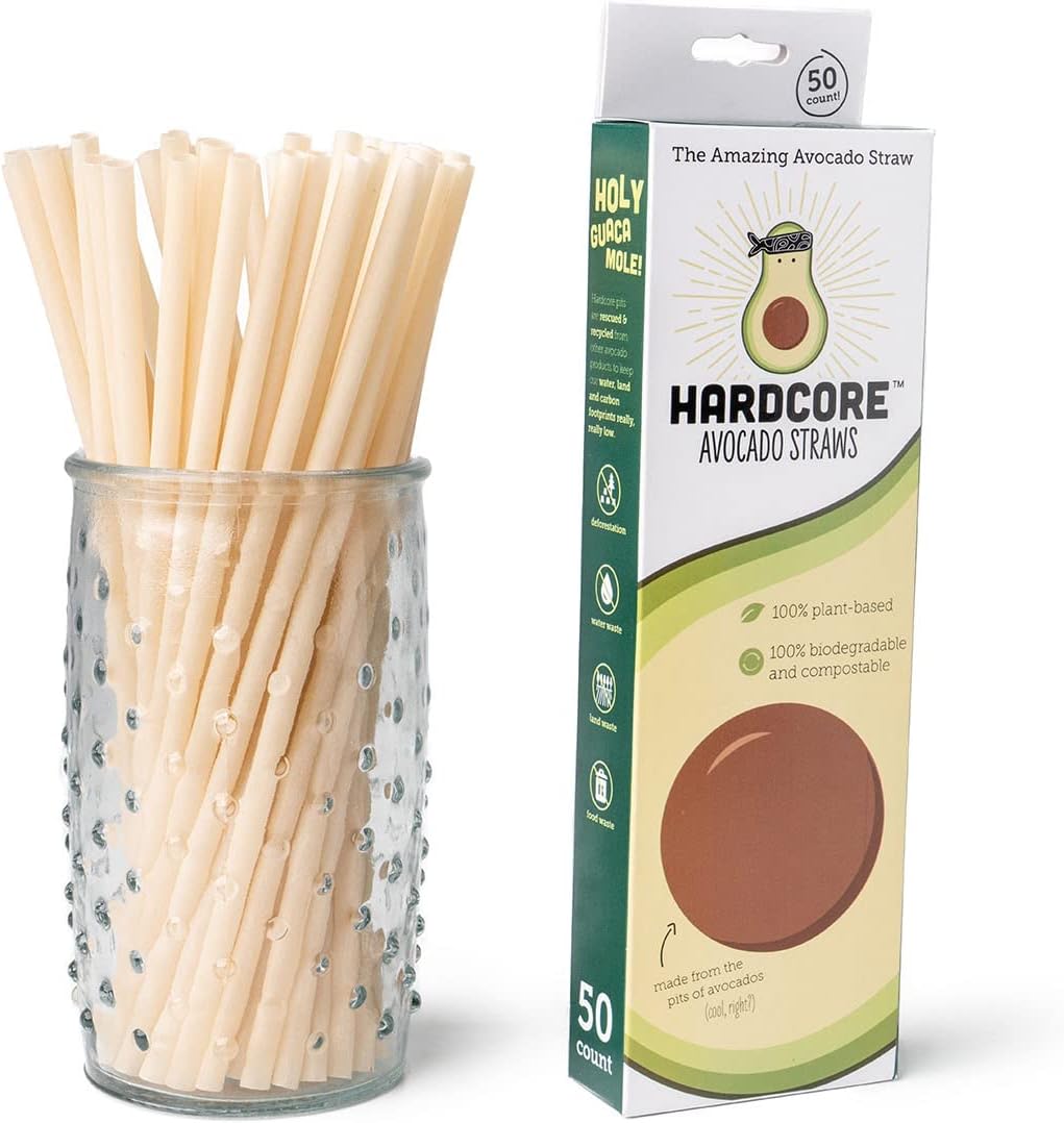 Amazon.com: Hardcore Avocado Straws - 100% Biodegradable & Compostable ...