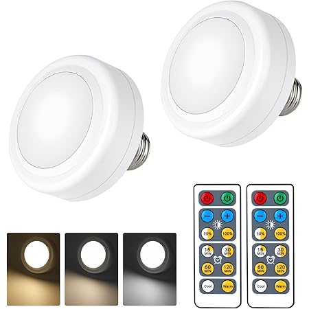 KMU Rechargeable Battery Operated Light Bulb 2 Pack E26 Battery Powered ...