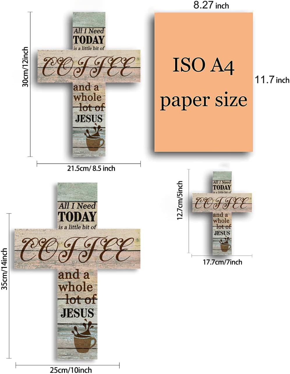 Decoración rústica de pared con cruz cristiana Soy la resurrección y la ...