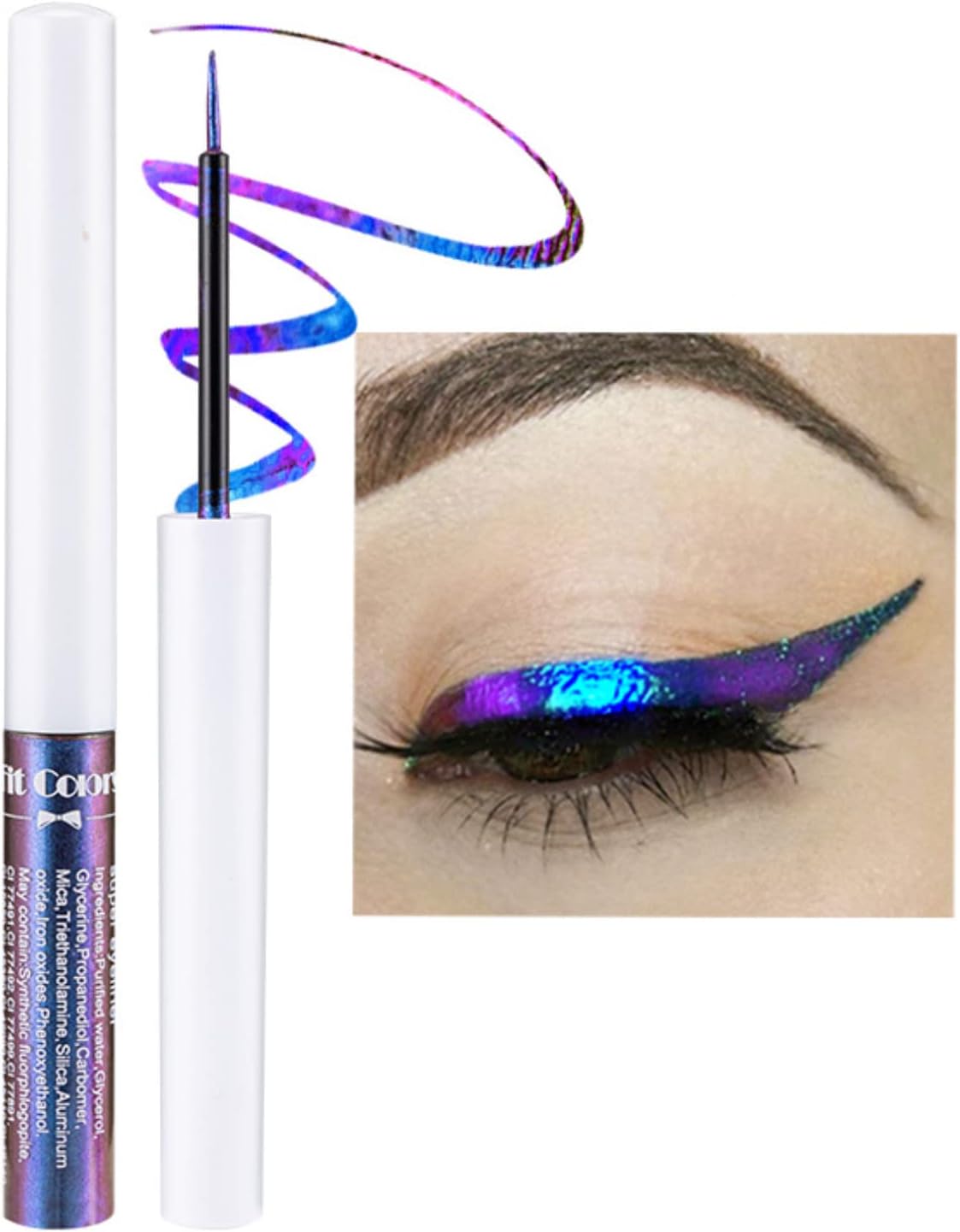 Amazon.com : Corleone Glitter Liquid Eyeliner, Metallic Change Color ...