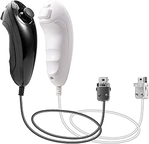 Wii Nunchuck Controller Joystick Gamepad Controller for Wii(Blue+White ...