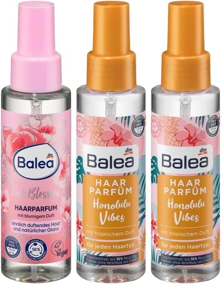Balea 3er-Set Haarparfum: PINK BLOSSOM pudrig-blumiger Haarduft ...