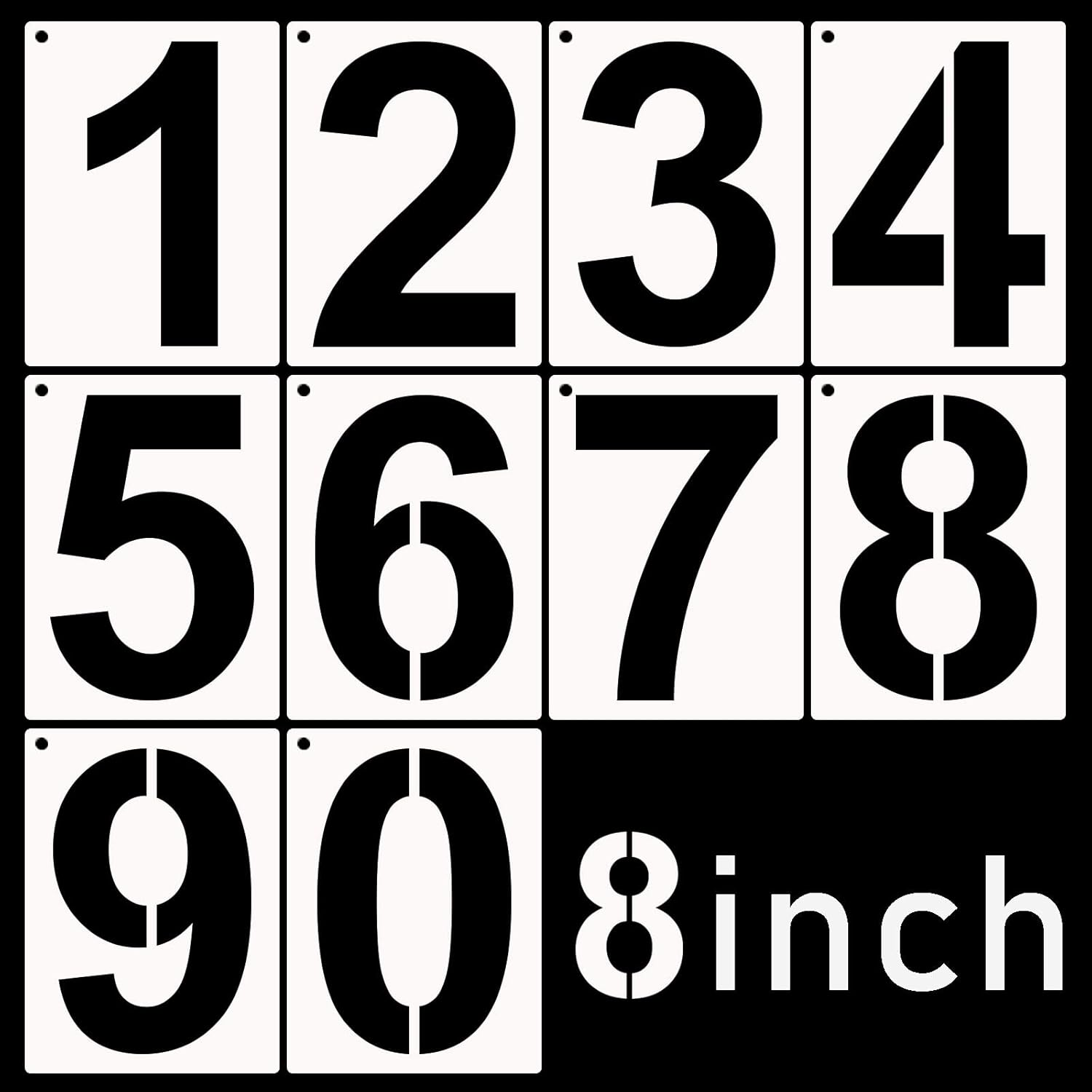 Amazon.com : DXCYZ 8 Inch Large Number Stencils Kit 0-9 Address Number ...