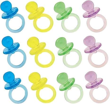 Amazon.com: Mini Assorted Color Plastic Pacifier Favors - 1 inch, 18 ...