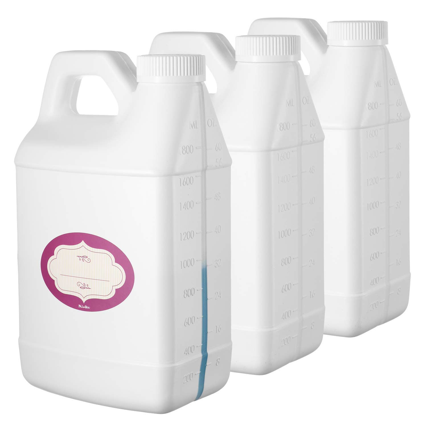 Amazon.com: Pack of 3 - Rectangular White F-Style Jugs - Empty 64 oz ...