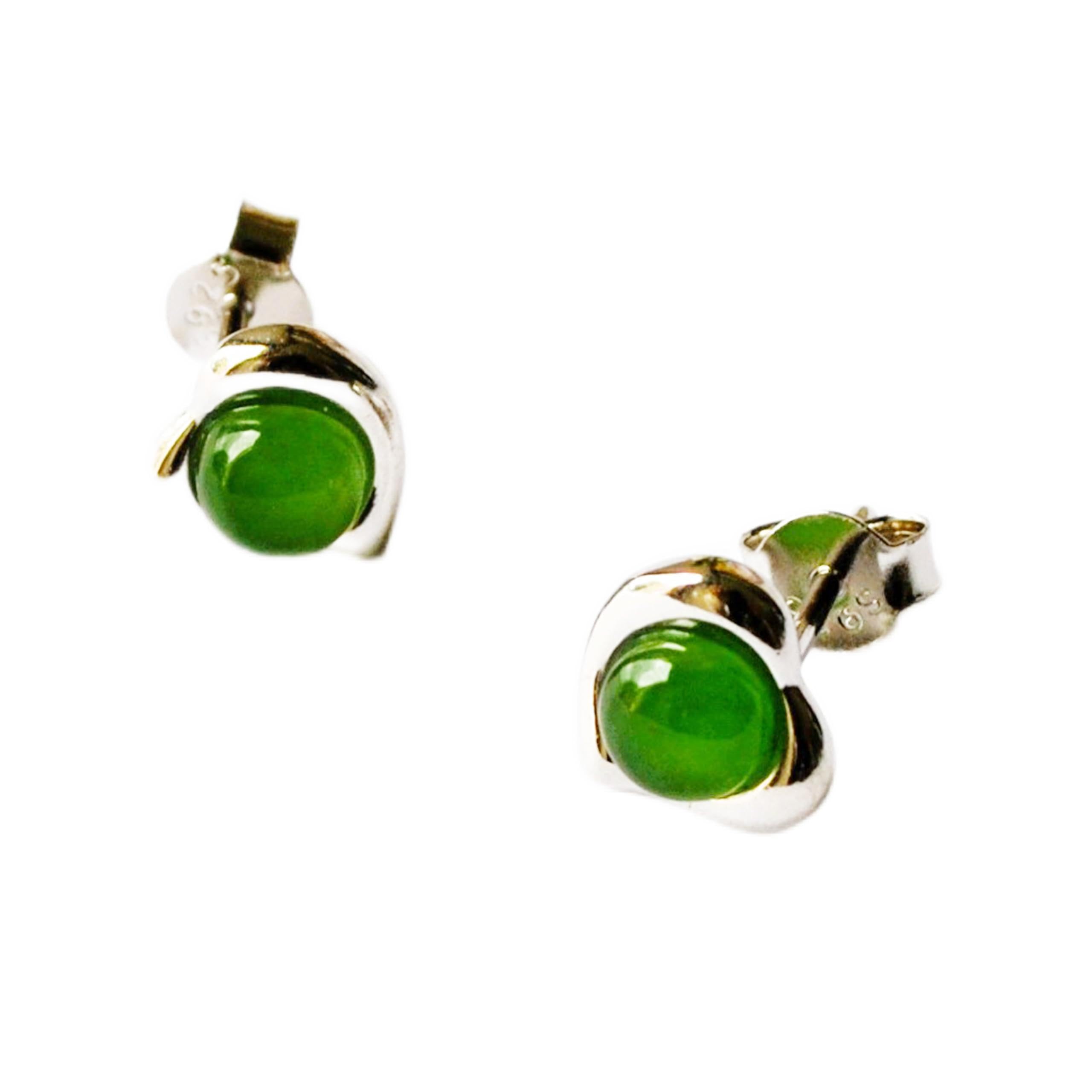 Amazon.com: Lovasong French Touch Genuine Nephrite Jade Sterling Silver ...