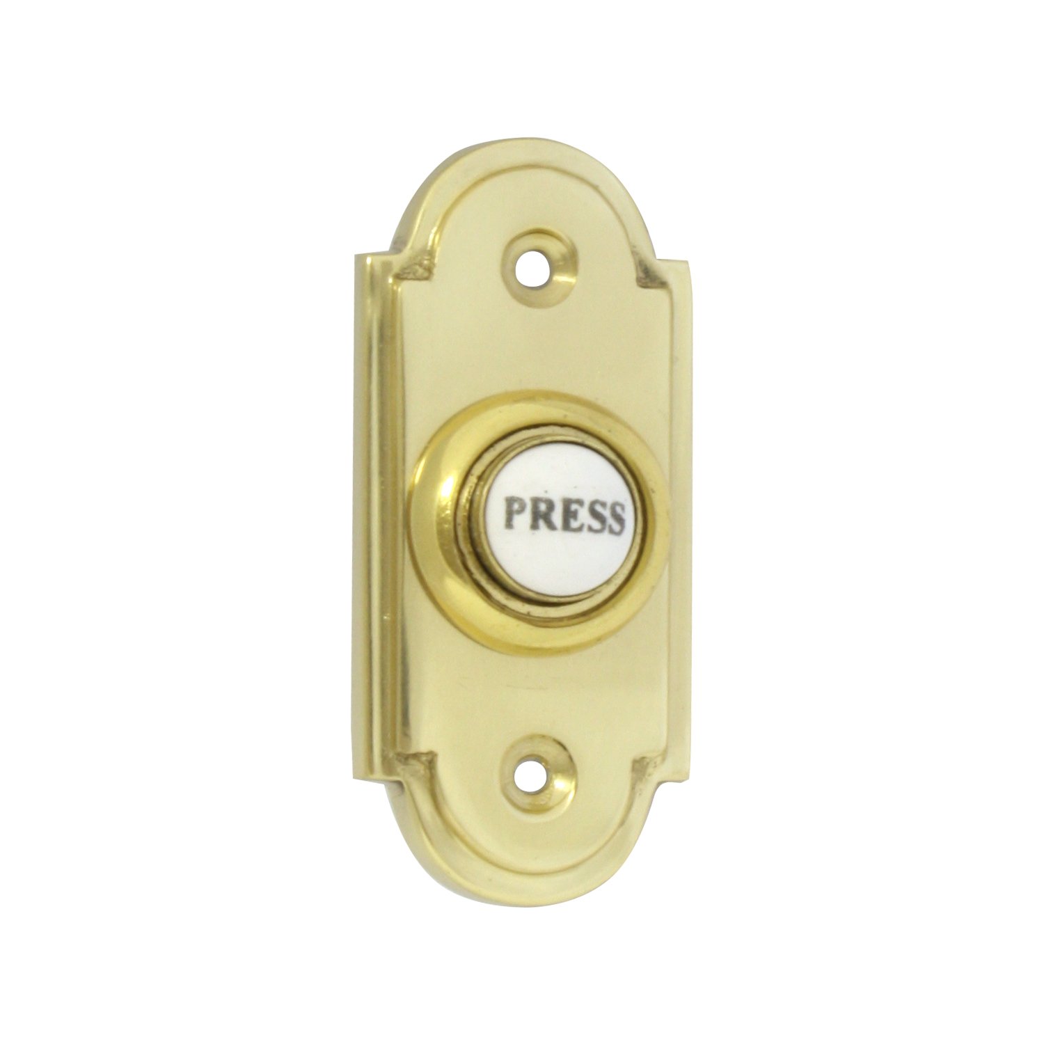 Polished Brass Stepped Shaped Bell Push with China Press : Amazon.co.uk ...