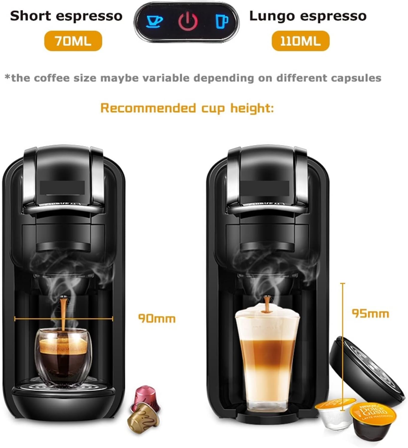 IEASEkfj Espresso Machine Coffee Machine 19Bar 4in1 Multiple Capsule ...
