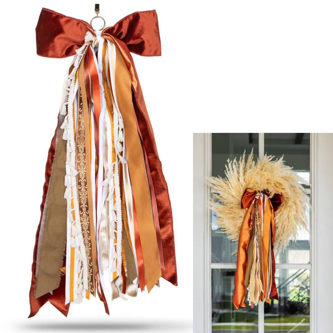Amazon.com: Wreath Ribbon Set - Decorative Bow & Assorted Ribbon for ...