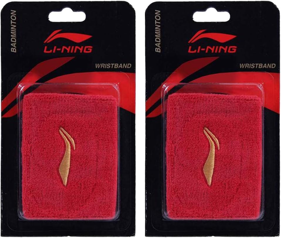Buy Li-Ning Wrist Band for Badminton/Tennis Players, Set of 2 -Red ...