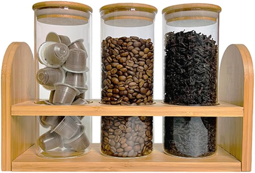 Amazon.com: GUINJO 3 Grid Cereal Dispenser with Base, Test Tubes Rack ...