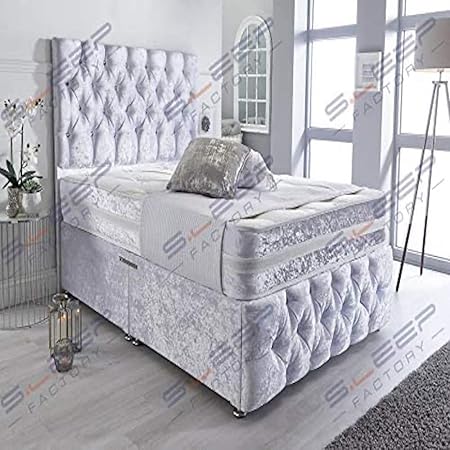 Sleep Factory's Pebble Plush Velvet Chesterfield 2 Drawer Divan Bed Set ...