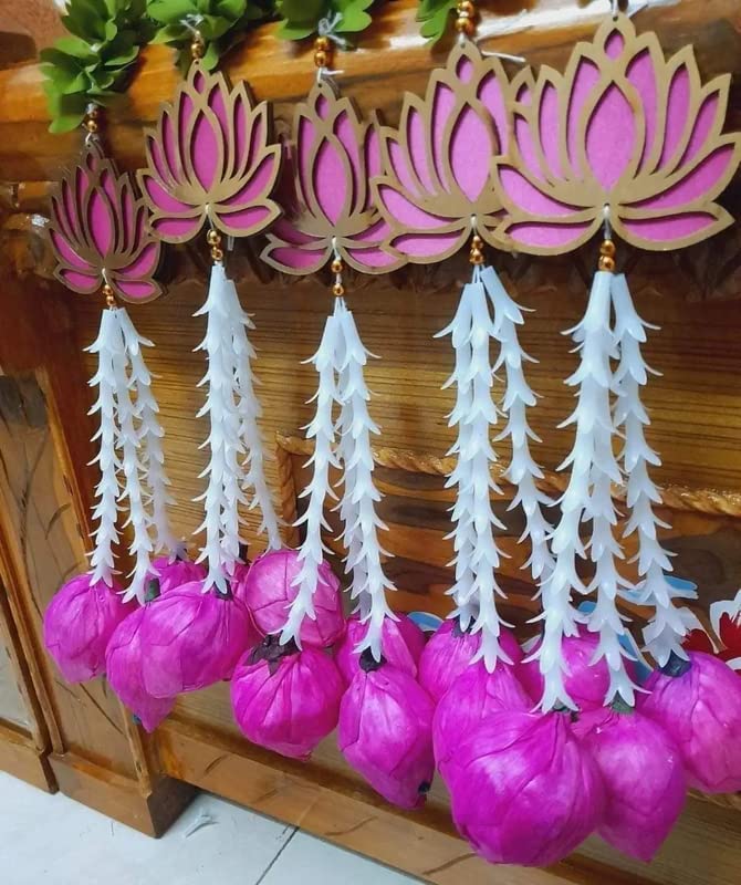 Lotus Hanging Set Of 4 Strings| Lotus With Rajnigandha & Lotus Budds ...