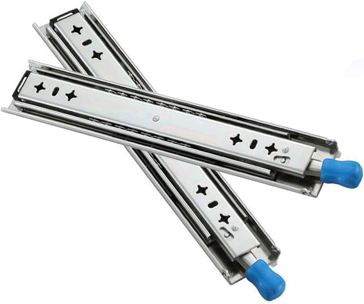 Drawer Slides Drawer Runners with Lock, 3-Fold Full Extension 10" 22 ...