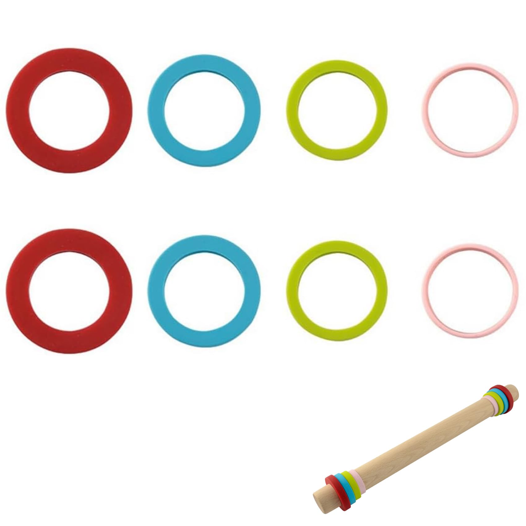 Amazon.com: WHTCHSU Rolling Pin Guide Ring Spacer Bands (8 Piece Set ...