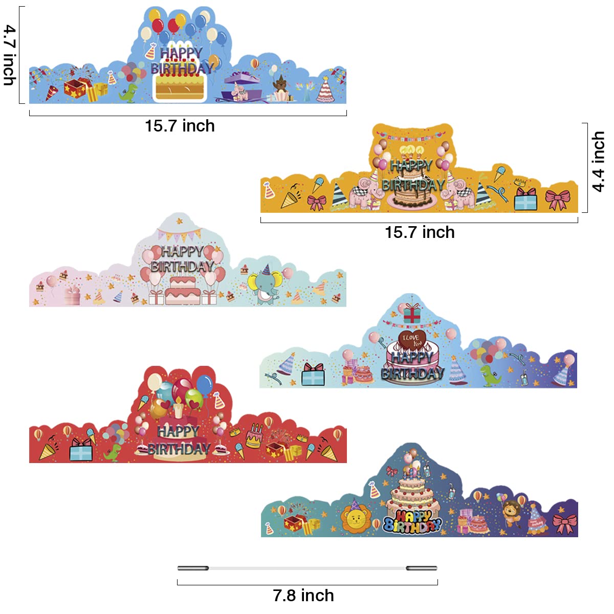 Snapklik.com : Birthday Crowns For Kids, 30 Pack Assorted Designs Paper ...