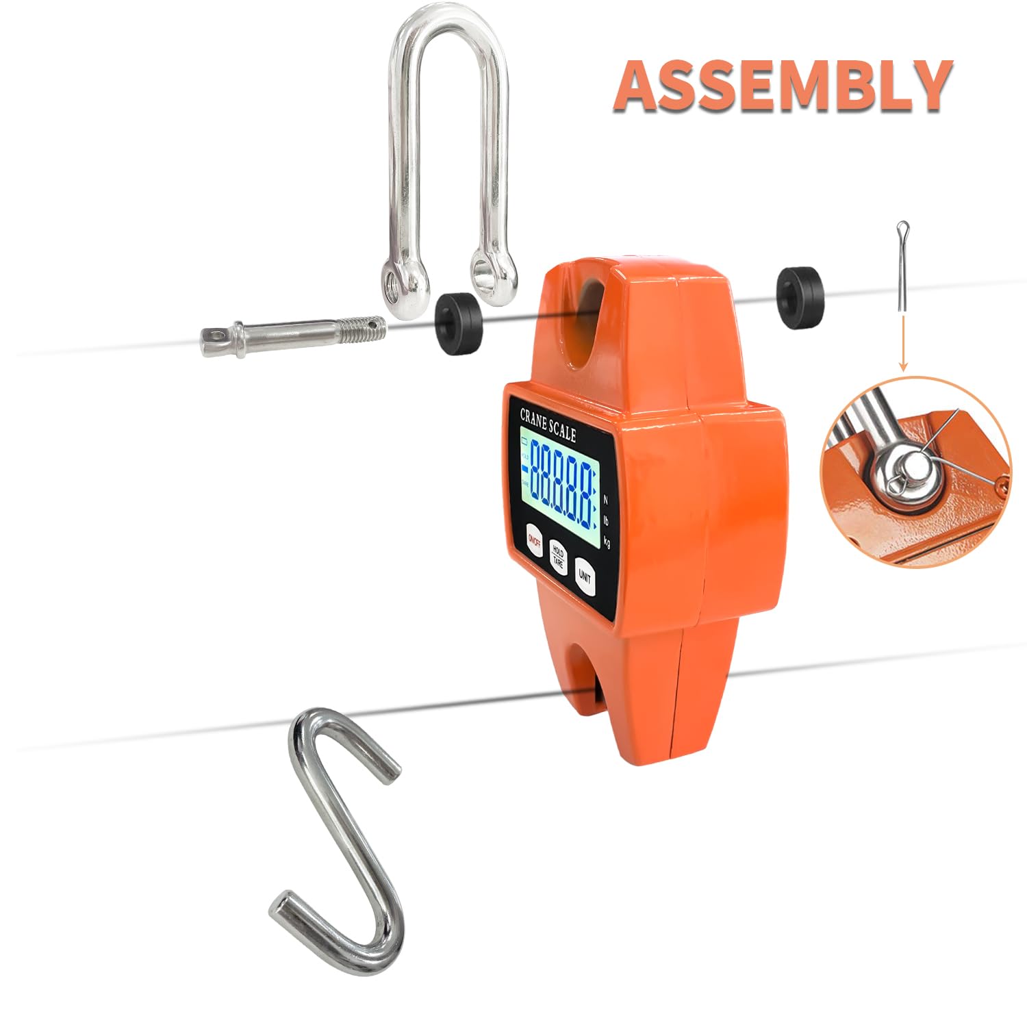 Snapklik.com : Digital Hanging Scale 660lb Portable Crane Scale ...