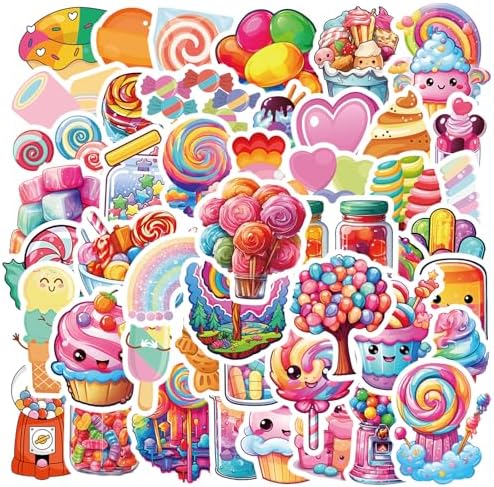 Amazon.com: Pack 50 Pcs Cute Food Ice Cream Cupcake Dessert Stickers ...