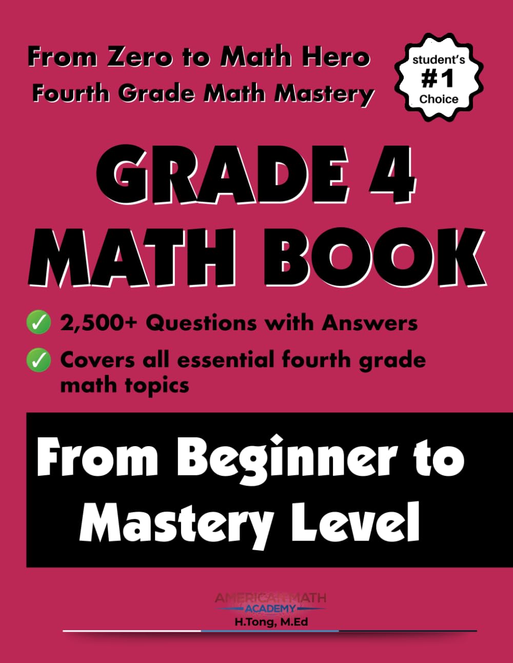 Grade 4 Math Workbook From Beginner to Mastery Level: Academy, American ...