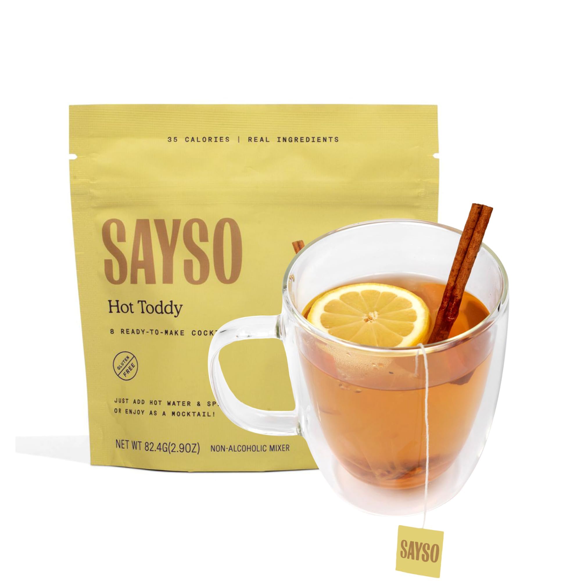 Amazon.com : SAYSO Hot Toddy Cocktail Tea Bags - Infuses with Cold Water, Premium Craft Cocktail ...