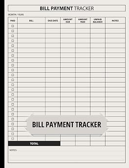 Amazon.com: Bill Payment Tracker: Bill Tracker Notebook | Monthly Bills ...