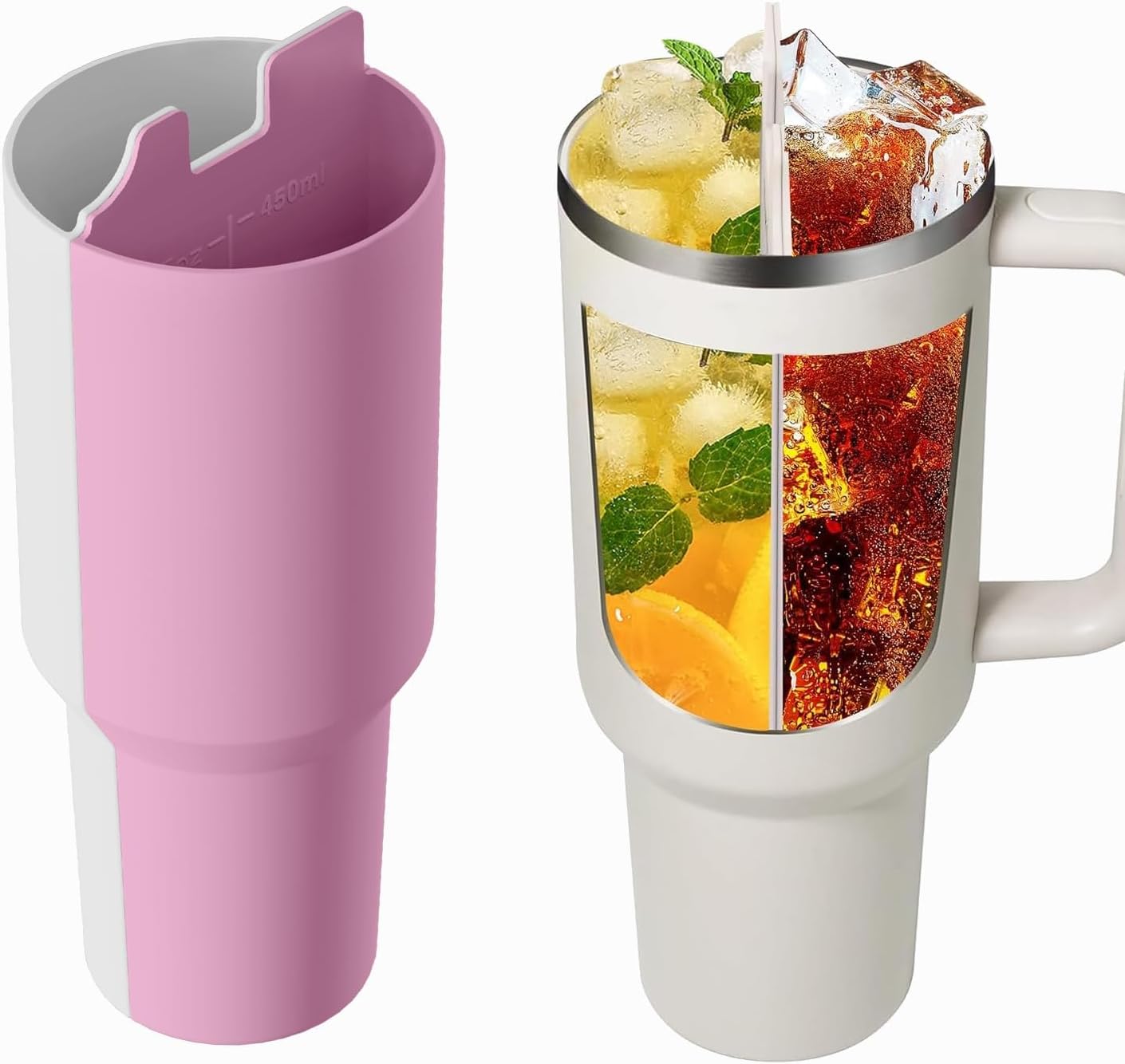 Amazon.com: Silicone 2-in-1 Cup Drink Dividers for Stanley Cup 40 oz ...