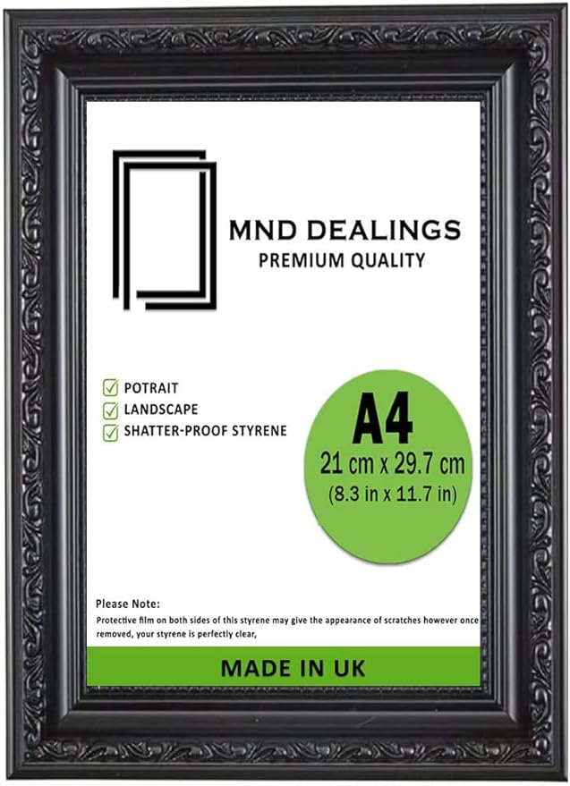 MND Dealings Antique Vintage Ornate Shabby Chic Black A4 (21.0X29.7 CM ...