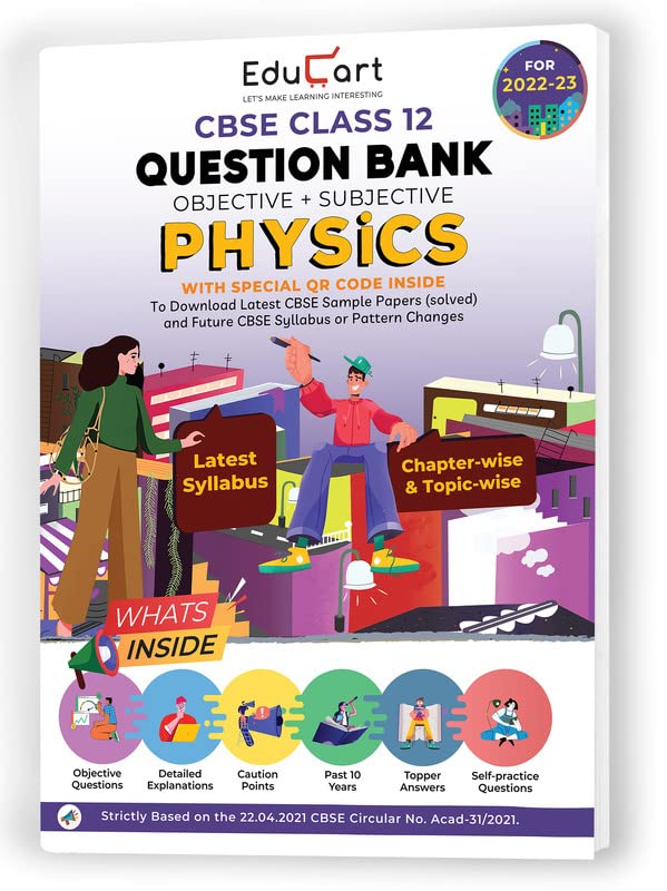 Educart CBSE Class 12 Physics Question Bank For 2022-23 (OLD) : Educart ...